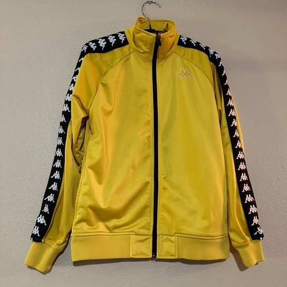 Jackets & Coats | Kappa Black Logo Full Zip Track Jacket Mustard Yellow ...